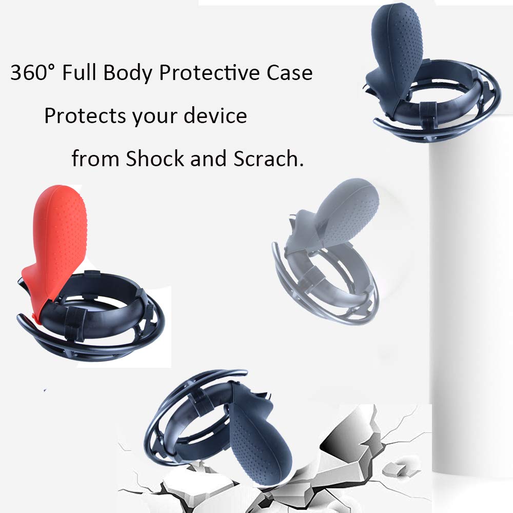 MASiKEN Touch Controller Grip Accessories & Protective Cages Stand for Oculus Quest/Rift S, Premium Controllers Skin Cover, Gel Shell Silicone Collision Protector Ring (Black)