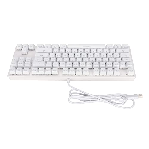 Wuqioei RGB Gaming Keyboard,87 Keys RGB Backlit PC Mechanical Keyboard 9 Lighting Modes,Ergonomic Design Plug and Play,High Performance Flash Single chip Computer,12Mbps,FN Multifunctional Key