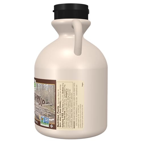 NOW Foods, Certified Organic Maple Syrup, Grade A Dark Color, Certified Non-GMO, Pure, Robust Taste, 16-Ounce