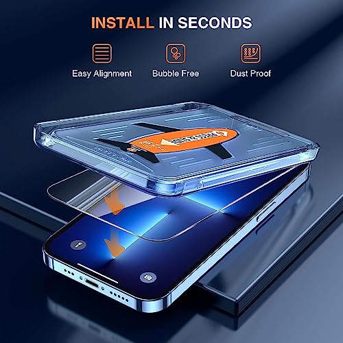 LK 3 Pack for iPhone 13 Pro Max Screen Protector with 2 Pack Camera Lens Protector, HD Clear, 9H Tempered Glass 13 Pro Max [Install Tray Included] Anti-Scratch, Case Friendly