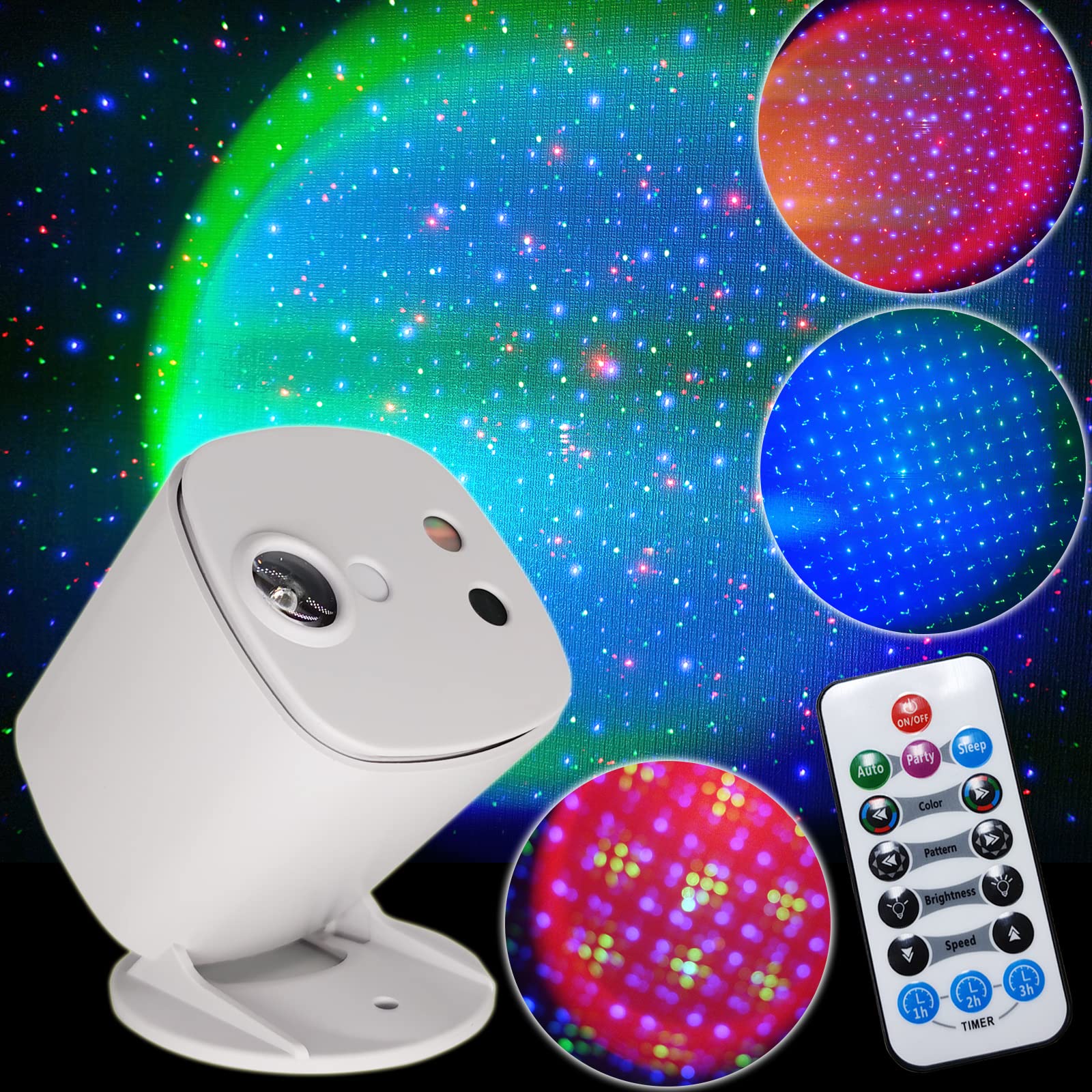 Mini Party Lights, Chims RGB Starry Sky with Sunset Light Show DJ Party Home Disco Light Portable Music Activated Stage Light for Christmas Thanksgiving Holiday Party Disco Birthday Xmas Gift