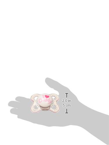 MAM Original Baby Pacifier, Nipple Shape Helps Promote Healthy Oral Development, Sterilizer Case, Love & Affection/Girl, 0-6 Months (Pack of 2)