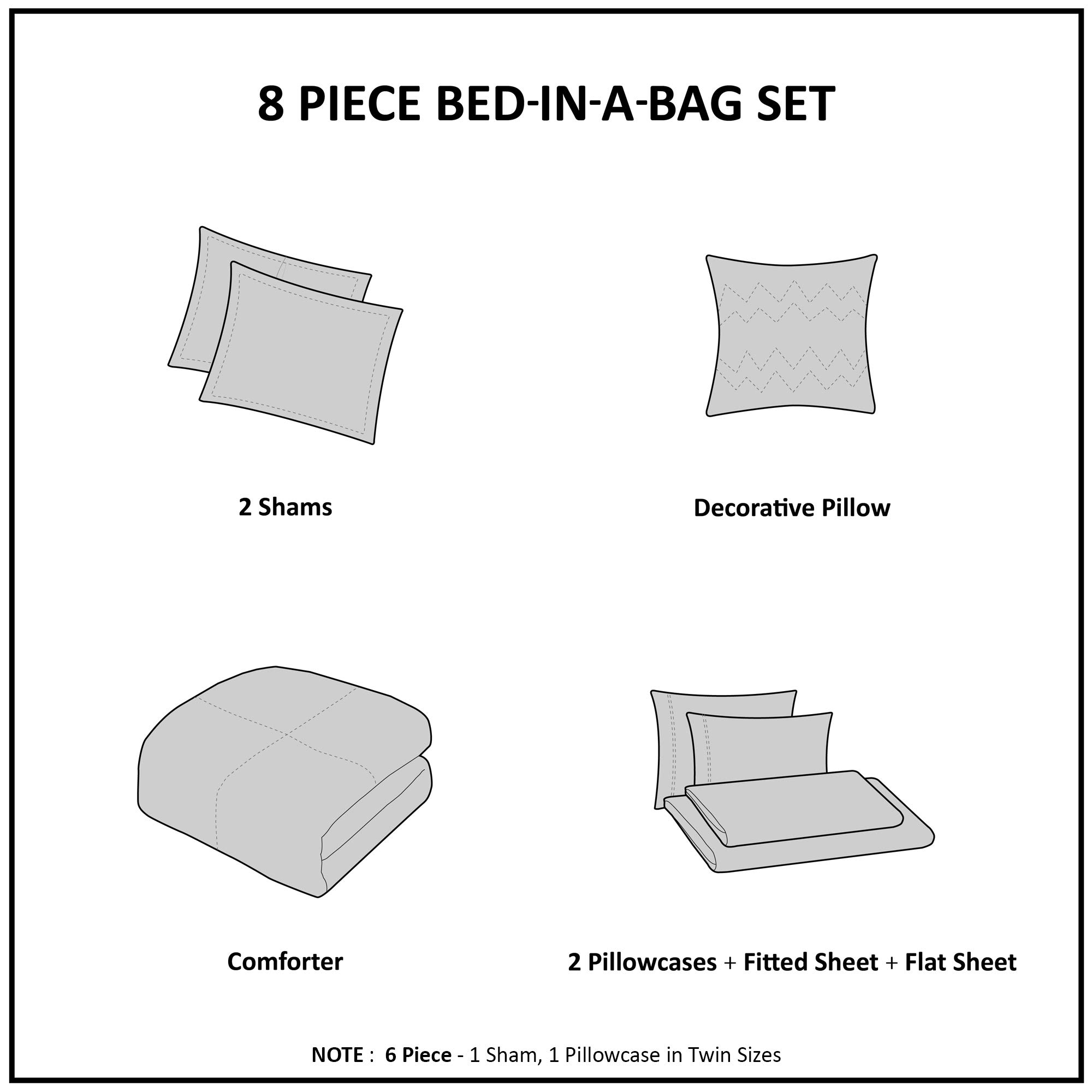 Madison Park Essentials Cozy Bed in a Bag Reversible Comforter with Complete Sheet Set - Modern Botanical Print All Season Cover, Shams, Decorative Pillow, King(104"x92"), Blue 8 Piece
