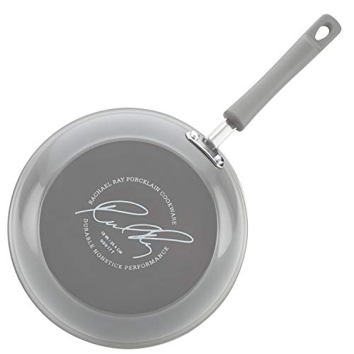 Rachael Ray Brights Nonstick Cookware Pots and Pans Set, Sea -Salt Gray