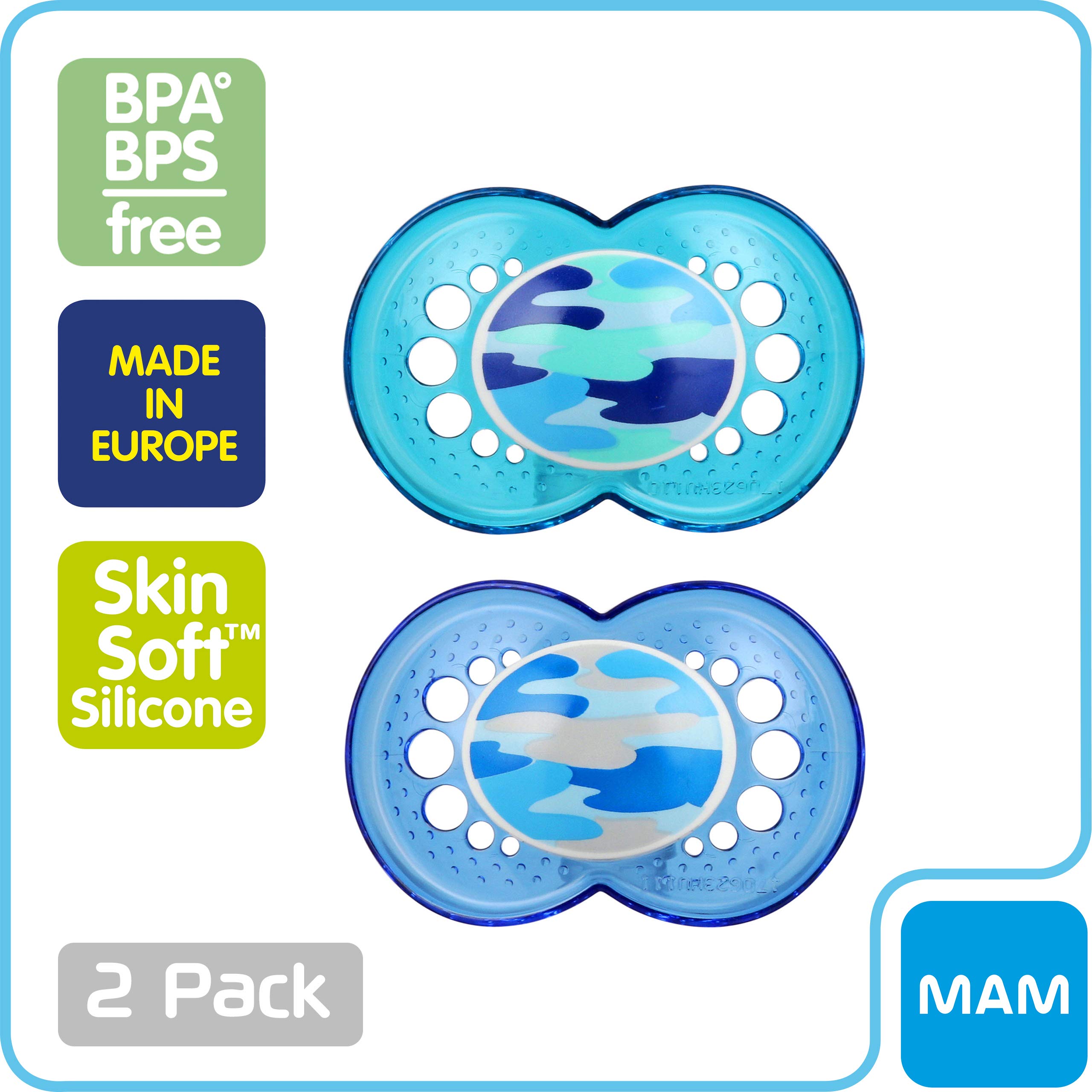MAM Original Baby Pacifier, Nipple Shape Helps Promote Healthy Oral Development, Sterilizer Case, 16+ Months(Pack of 1)
