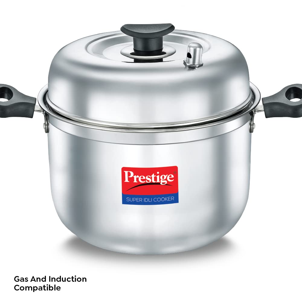 TTK Prestige PRID6 Cooker, 5Plates + 1 Mini Idli Plate, SILVER