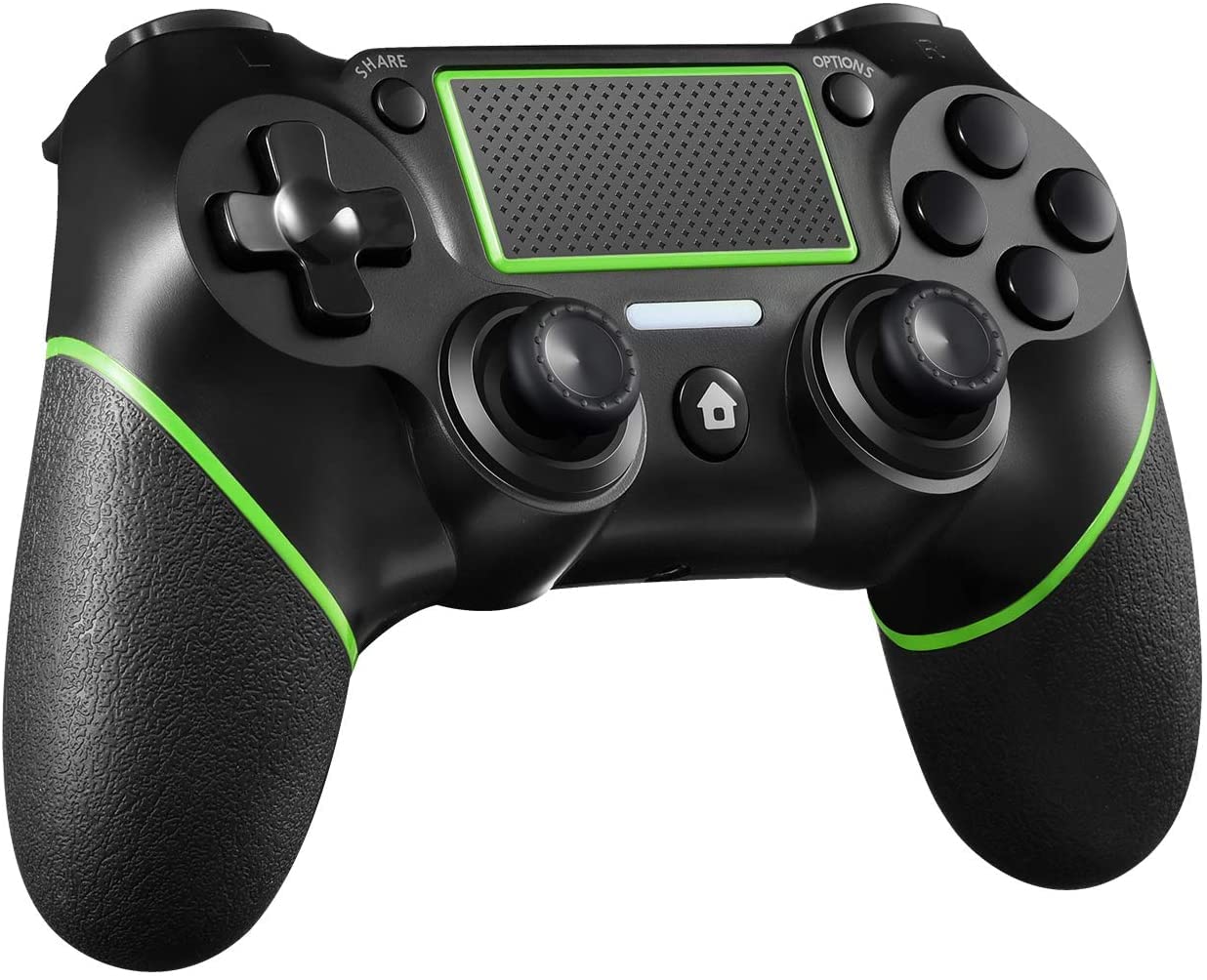 predark P S-4 Controller Wireless Game Compatible with PC with Motion Motors and Audio Function, Mini LED Indicator, USB Cable and Anti-Slip 【Upgraded Version】- Green