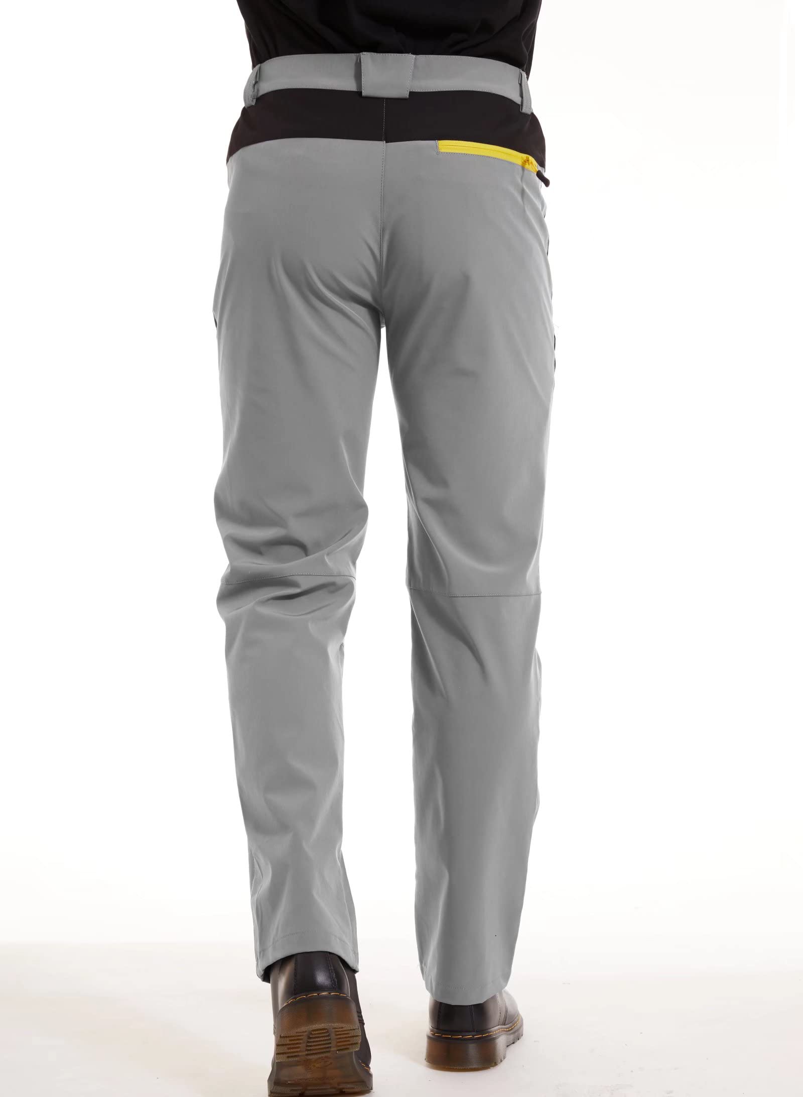 MAGCOMSEN Hiking Pants Mens Spring Pants for Men Waterproof Pants Camping Pants Mens Work Pants with Zipper Pockets Lightweight Pants for Men Black