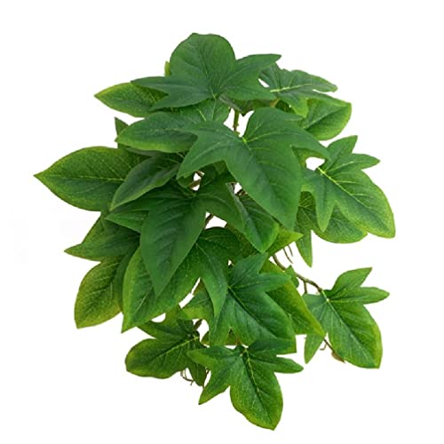 XISAOK Artificial Reptile Plants Lifelike Terrarium 3D Printed Leaves Amphibian Plant Tank Habitat Decoration for Iguana Turtle reptile plants for terrarium tropical habitat for bearded dragon snake