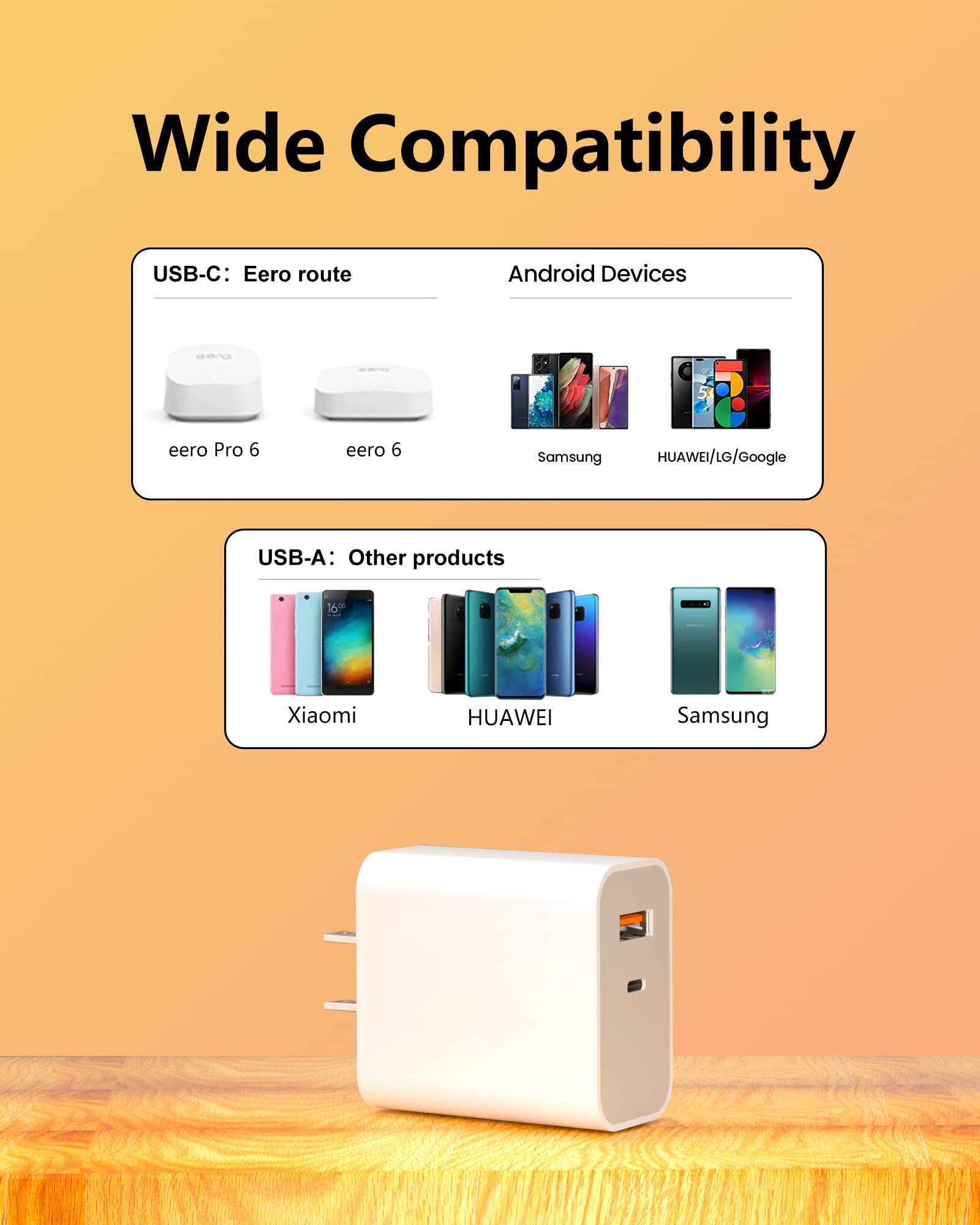 VHBW for eero Power Cord Replacement Compatible with eero, eero 6, eero-Pro-6 mesh WiFi Router C010001 30W USB-C Charger