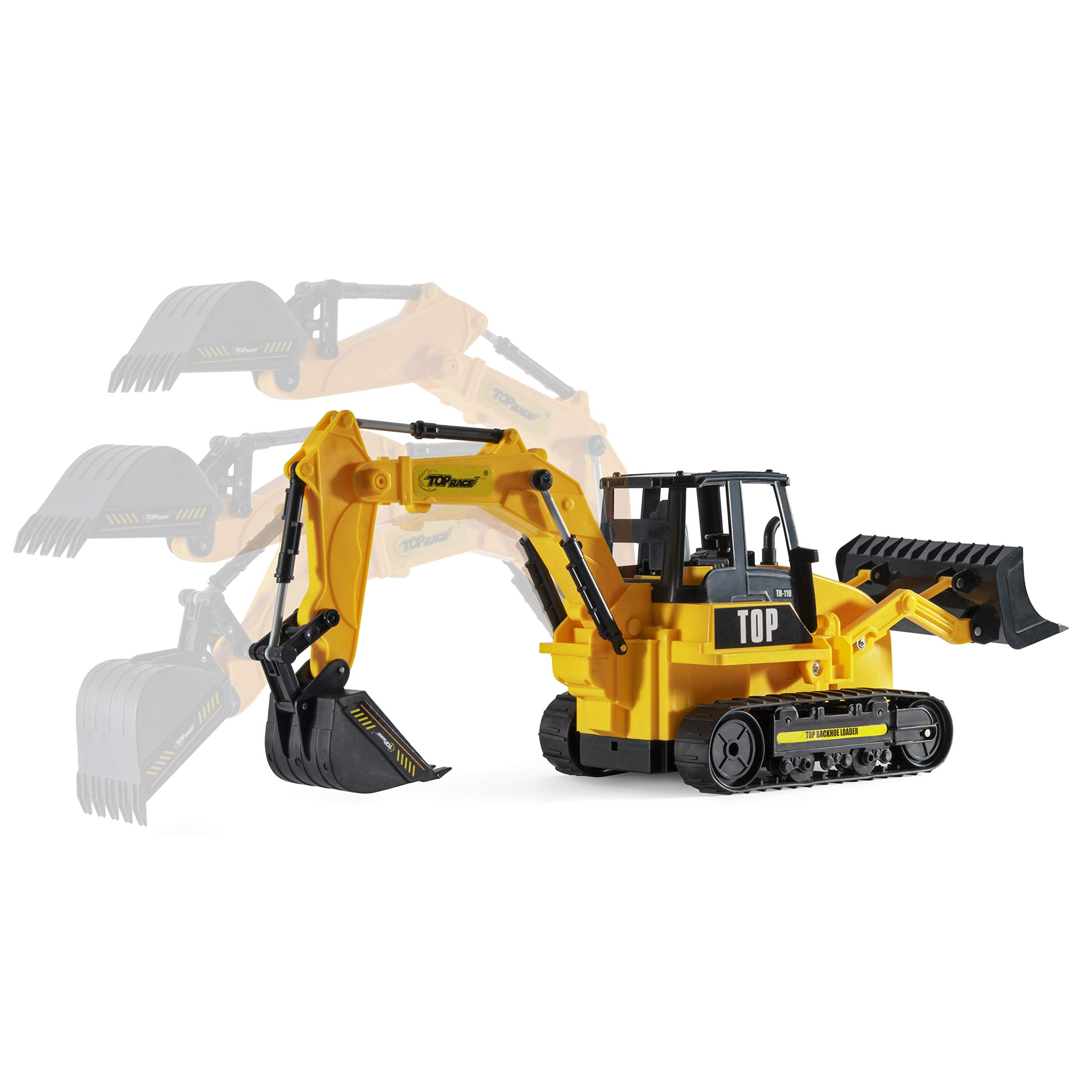 Top Race Remote Control Backhoe Excavator & Dump Truck