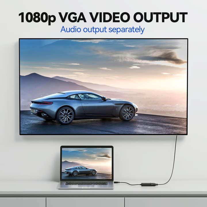 Viagkiki USB to VGA Adapter, USB 3.0 to VGA Multi-Display Video Converter 1080p, USB to VGA Adapter for Monitor Compatible with Windows 7/8/8.1/10/11(Not Support Mac/Chromebook/Linux)