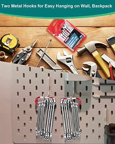 VICRING Small Wrench Set 20 Pcs Mini Wrench Set Metric SAE Ignition Wrench Set Open and Box End Wrench Set Combination Wrench Sets with Storage Pouches and Key Chains, 4mm-11mm & 5/32"-7/16" (Silver)