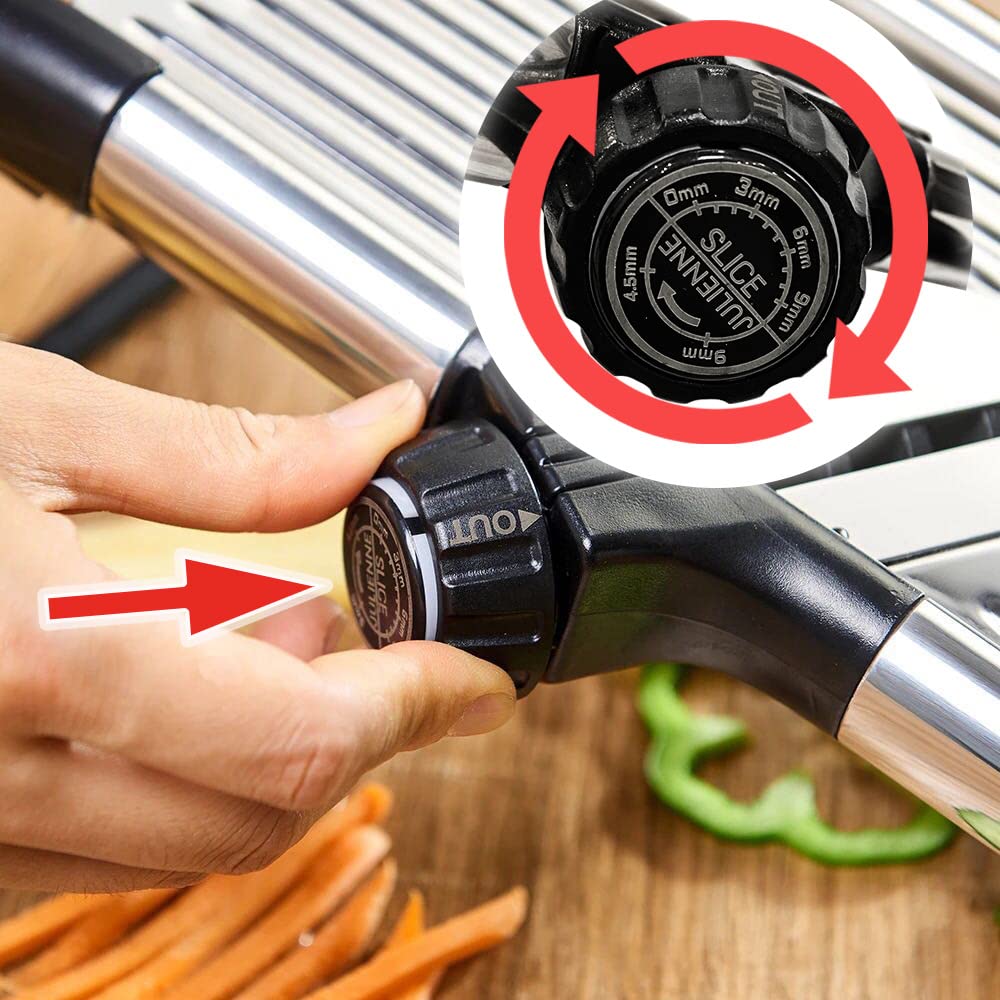 Mandoline Slicer for Kitchen, Stainless Steel Vegetable Slicer for Potato, Tomato and Onion, Adjustable Stainless Steel Food Slicer, Chopper for Vegetables