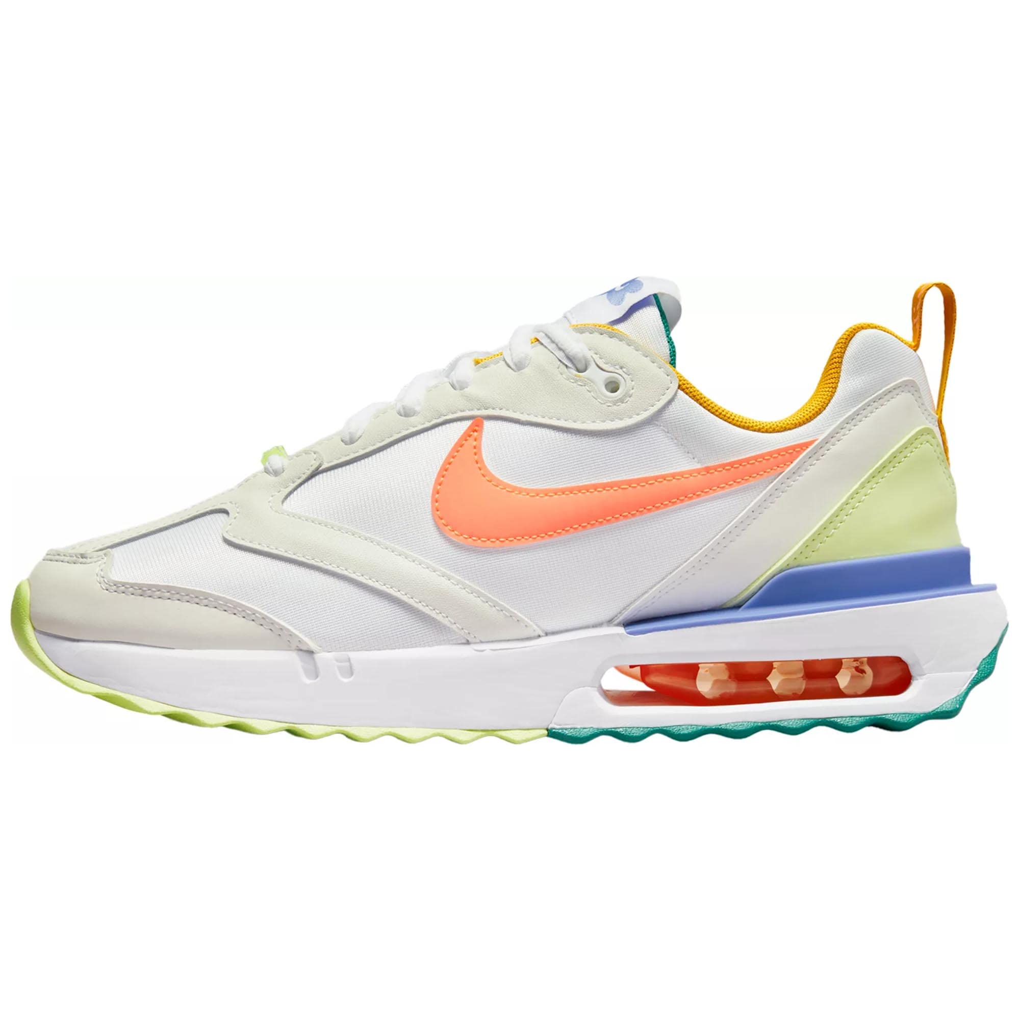 Nike Women's WMNS Air Max Dawn Running Shoe (White/Light Liquid Lime/Light Thistle/Peach Cream, us_Footwear_Size_System, Adult, Women, Numeric, Medium, Numeric_8)