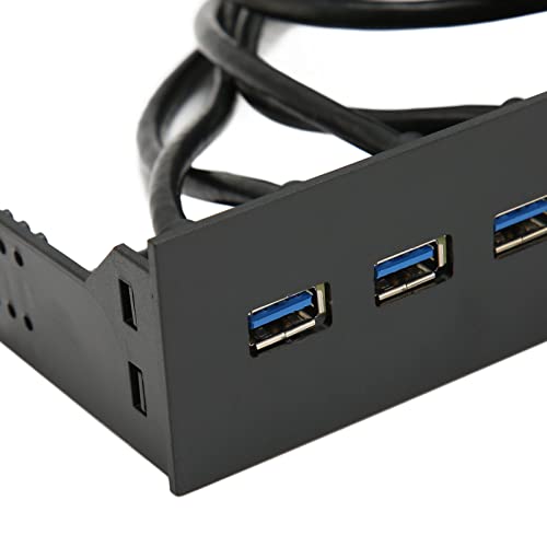 USB3.0 Hub Front Panel, Multifunctional Broad Compatibility USB3.0 Hub Optical Drive Front Panel 19 Pin for 5.25 Inch PC Computer Case