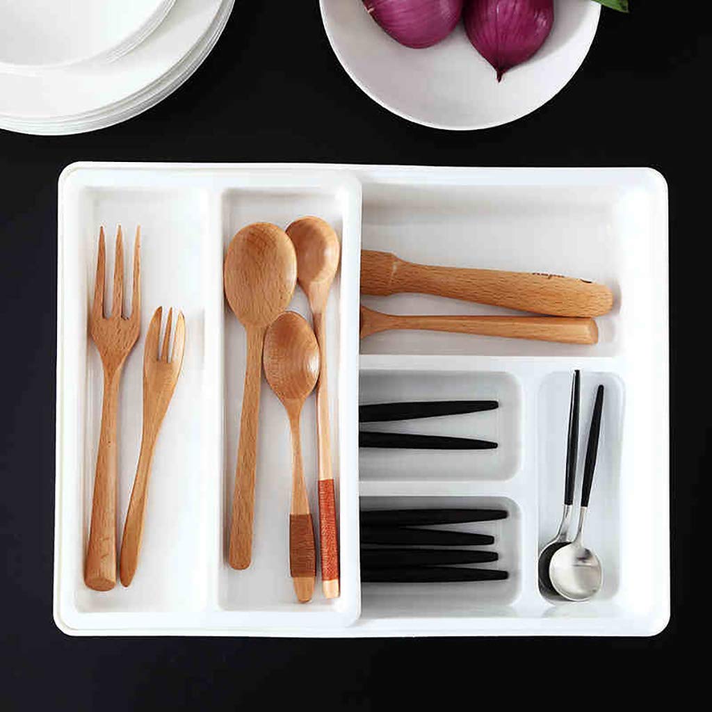 Storage rack plastic cutlery tray for separating kitchen drawers, 31.2×23.9×6.6cm