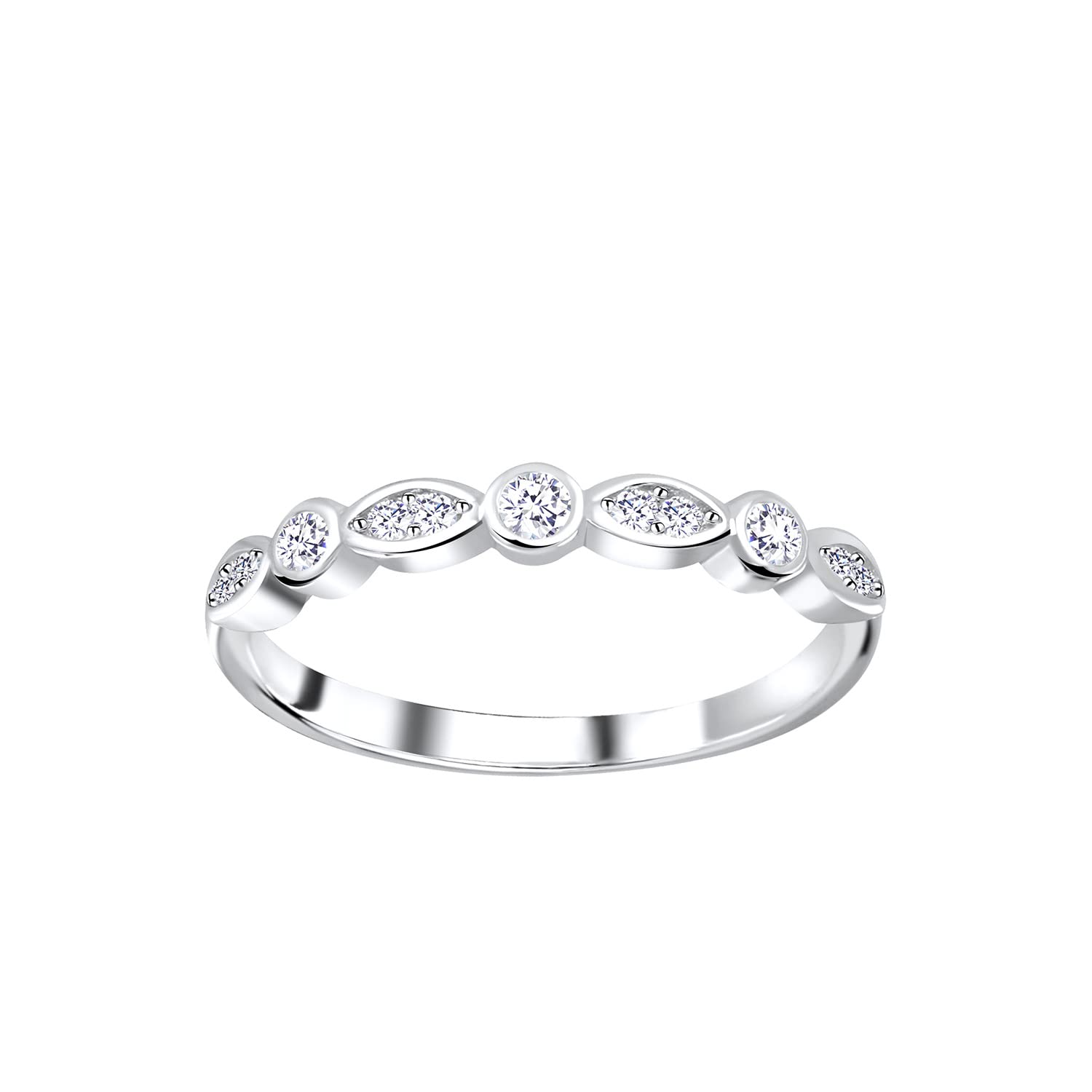 Silver Geometric Eternity Ring (6)