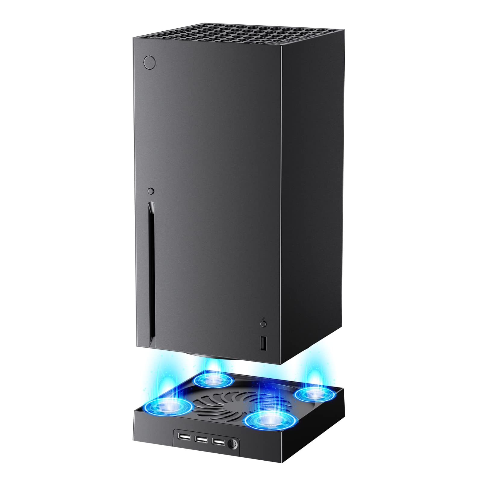 TESSGO Xbox Series X Cooling Fan with 4000-5300 RPM, Low Noise Console Cooler Turbo Temperature Control Fan Standing Mount Cooling System for XSX