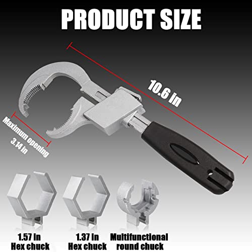 TOOVREN Universal Adjustable Double-Ended Wrench 80mm Large Opening Adjustable Wrench Sets for Disassembly & Assembly & Water Pipe Repair, Wrench Set with 3 Card Slots