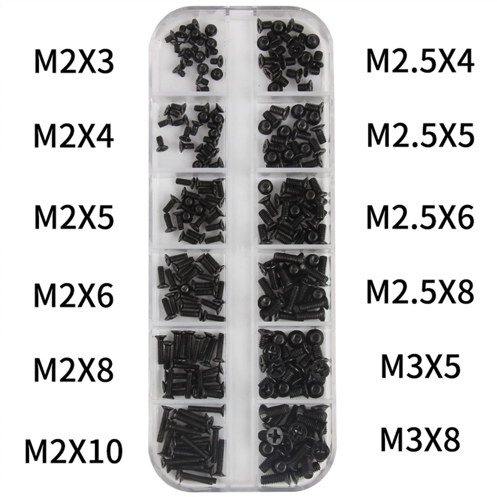 XADITON 240pcs/set M2 M2.5 M3 Repair Screws Kit for Laptop Micro Computer Case Assemble Mini Digital Mechanical Repair Screw with Box