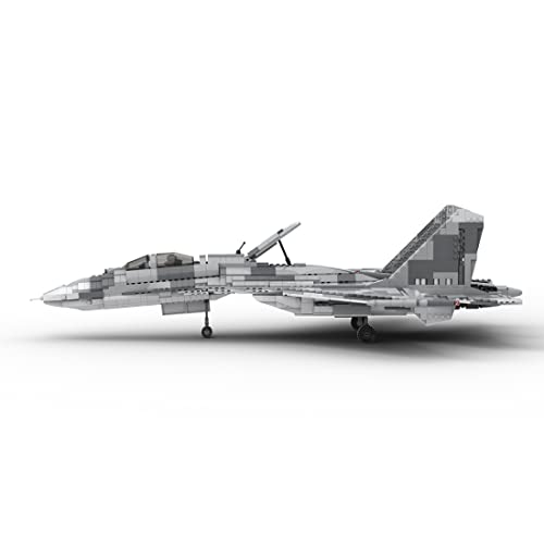 Topoo Military Fighter Aircraft Building Kit, Airplane Building Set WW2 Armored Battle Bricks Compatible with Lego Technic, 1659 Pcs, MOC-36720