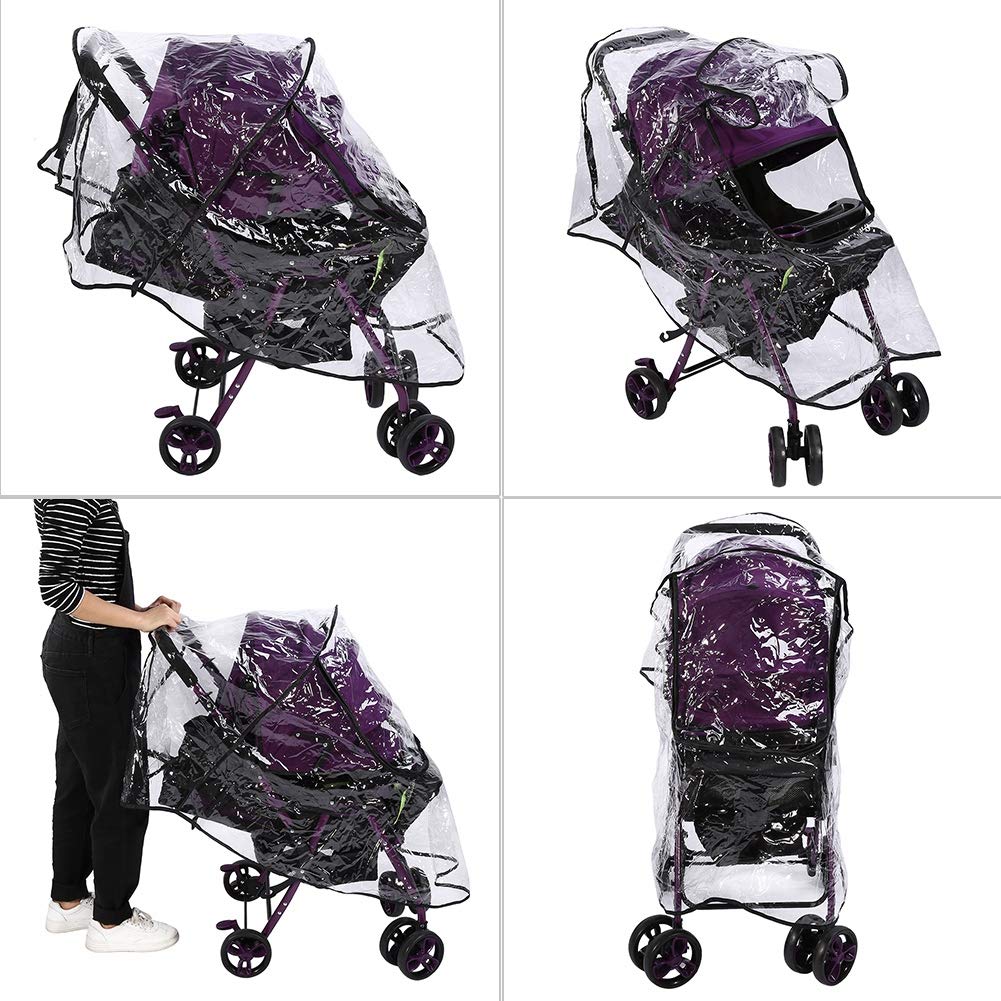 Vakitar Universal Stroller Rain Cover, Waterproof Windproof Baby Stroller Rain Cover Baby Travel Weather Shield for Snow Dust Rain Protection