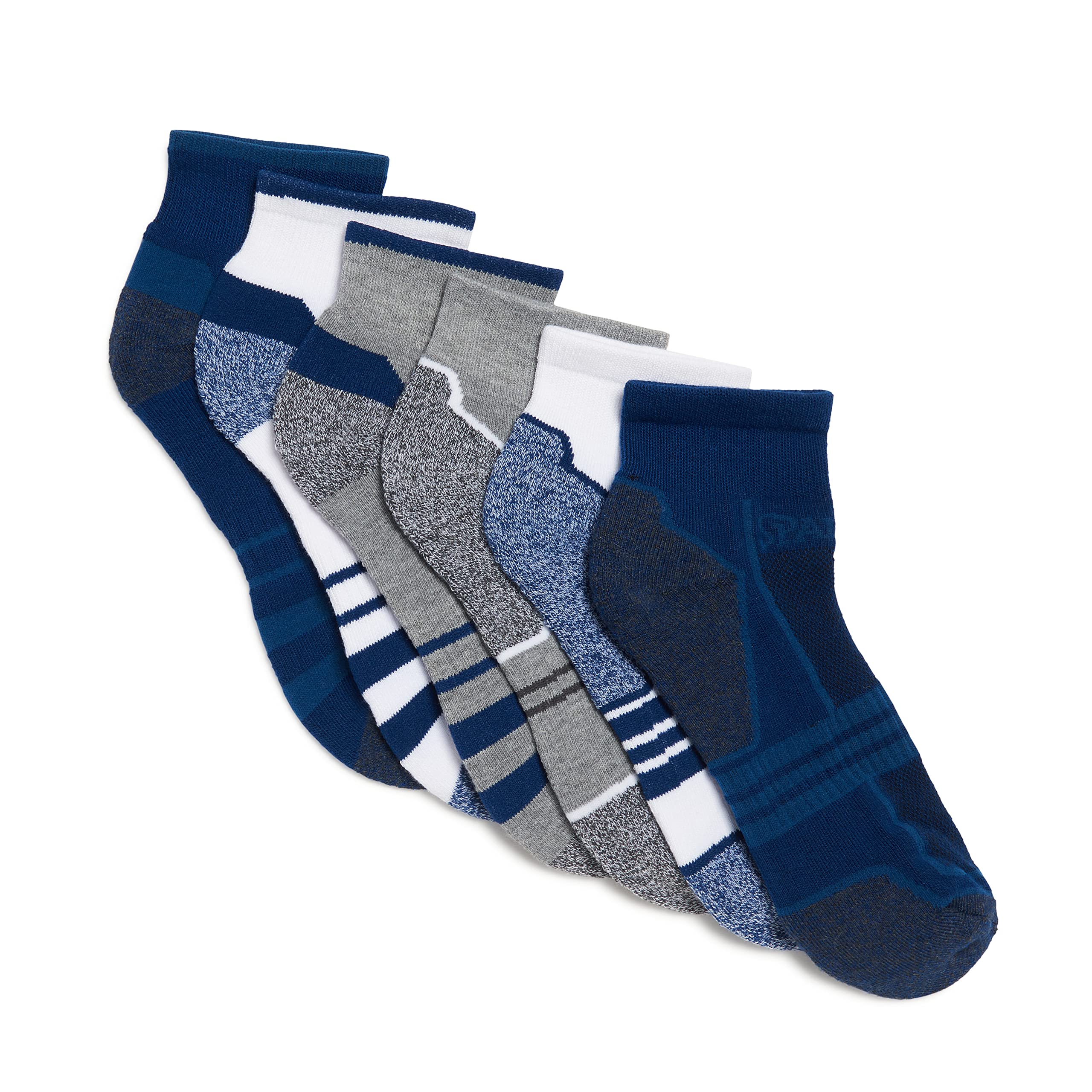 Spalding Men's Fashion Athletic Quarter Top Ankle Socks With Cushioned Heel Size 10-13 - Value 6 Pack