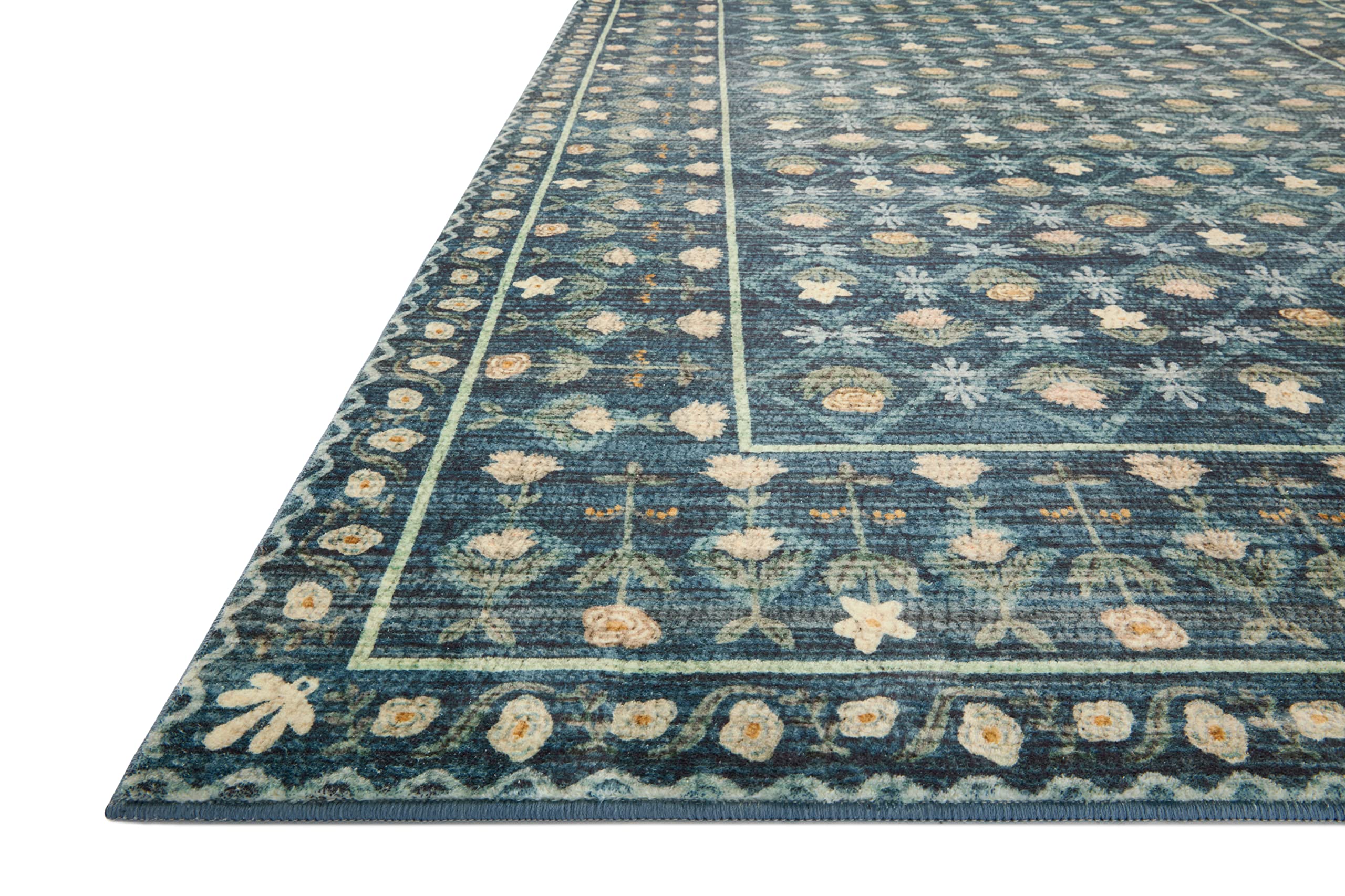 Loloi Rifle Paper Co. x Eden Lattice Indigo 7'-6" x 9'-6" Area Rug