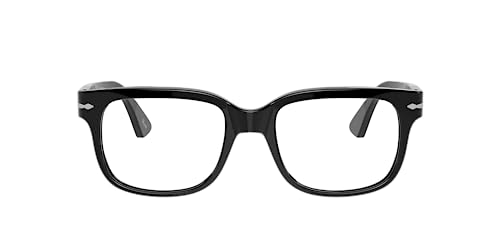 Persol PO3252V Square Prescription Eyewear Frames, Black/Demo Lens, 52 mm