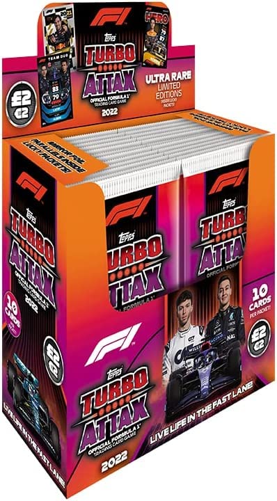 Topps - Turbo Attax Formula 1 2022 - Full Box - Official F1 Trading Cards - 240 Cards Included