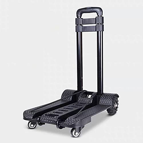 WDBBY Portable Foldable Two-Wheeled Luggage Shopping Travel Cart Flatbed Trailer Trolley Barrow Hand Tools