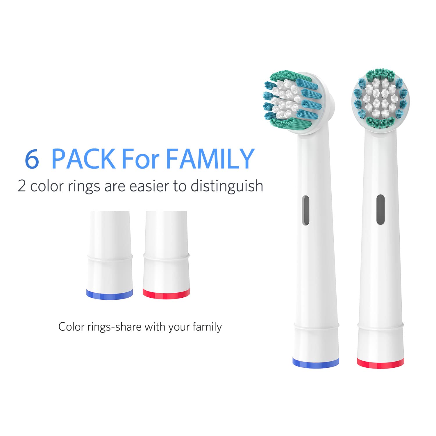 Replacement Toothbrush Heads Compatible with Oral B Braun Electric Toothbrushes, Brush Head Refills for Precision Clean and Gum Care, 6 Pack