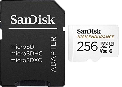 SanDisk High Endurance 256GB TF Card MicroSDXC Memory Card for Dash Cams & Home Security System Video Cameras (SDSQQNR-256G-AN6IA) Class 10 Bundle with (1) Everything But Stromboli MicroSD Card Reader