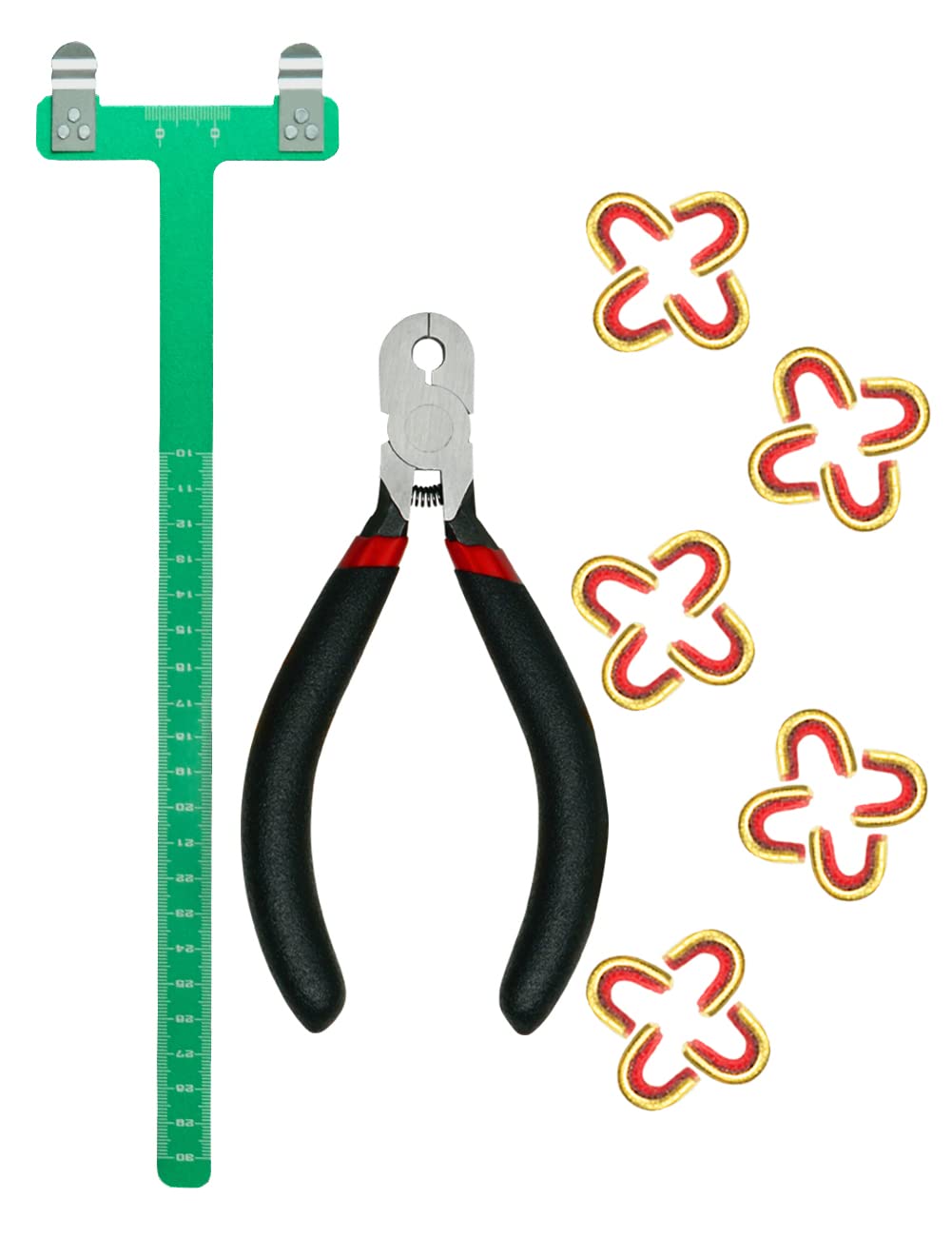 THREE ARCHERS Archery T Bow Square Set Bowstring Nocking Point Buckle Piler for Recurve Bow Hunting Bow (Green)