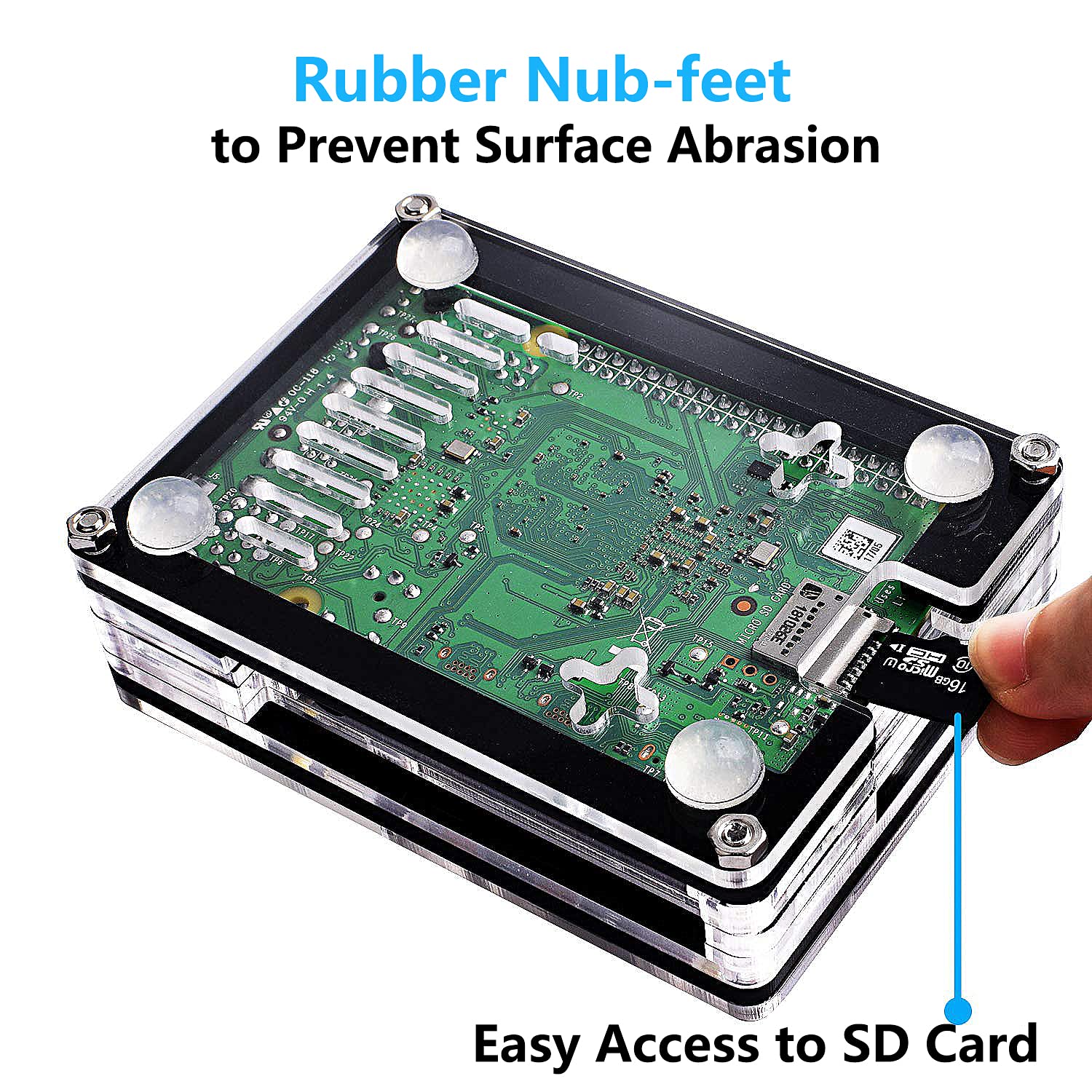 Miuzei Case for Raspberry Pi 4, Raspberry Pi 4 B Case with Fan 35mm, 4 Pcs Aluminum Heatsinks Support Rpi 4B 8gb/4gb/2gb (No Raspberry Pi Board)