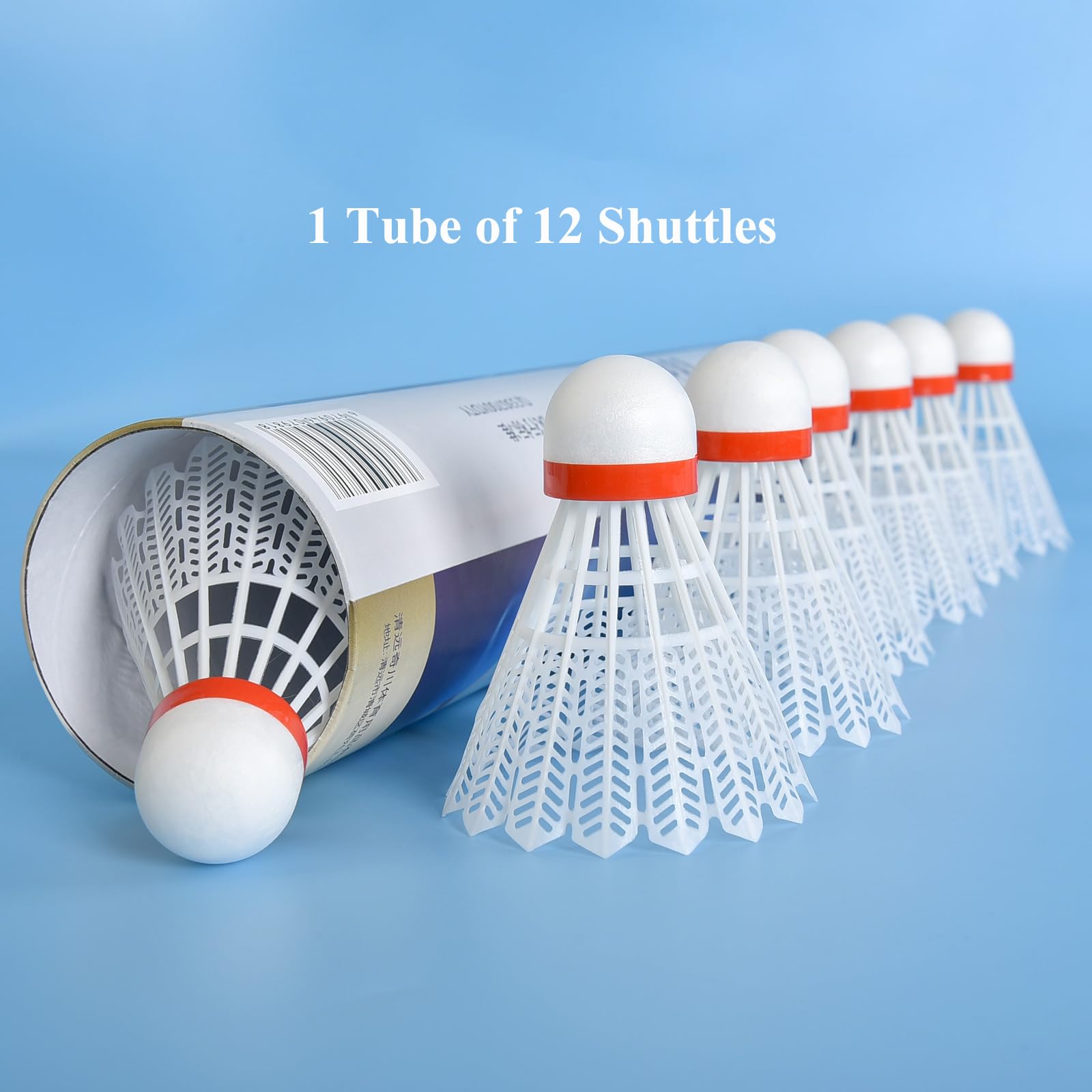 QICHUAN Whizz Badminton Birdies Feather Shuttlecocks, Good Flight and Durable Shuttles for Indoor Outdoor Recreational Game, White Nylon 18 Pack