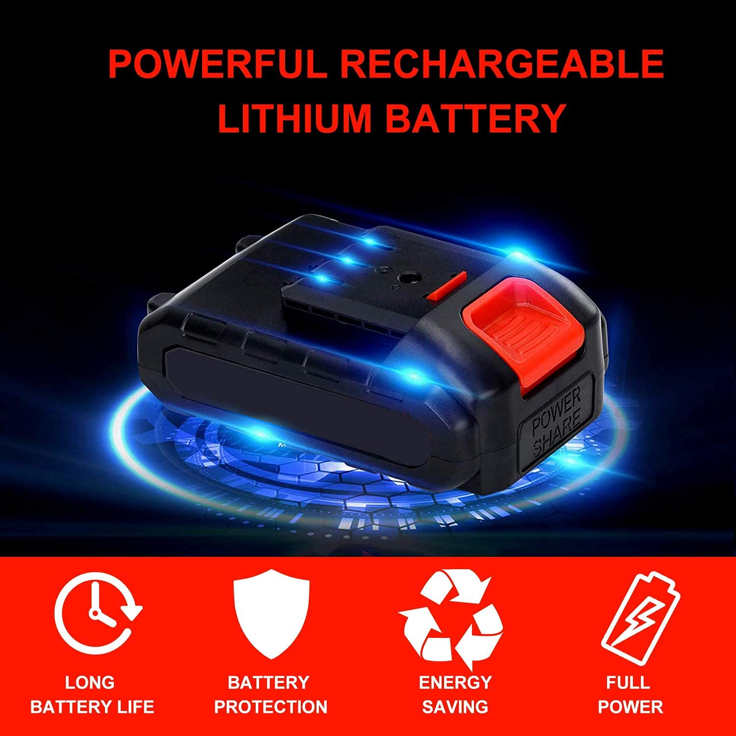 Mini Chainsaw, 4-Inch Cordless Battery Mini Chainsaw Portable Electric Chainsaw, Pruning Shears Chainsaw for Garden Bush Tree Branch Wood Cutting(2Pcs Batteries)