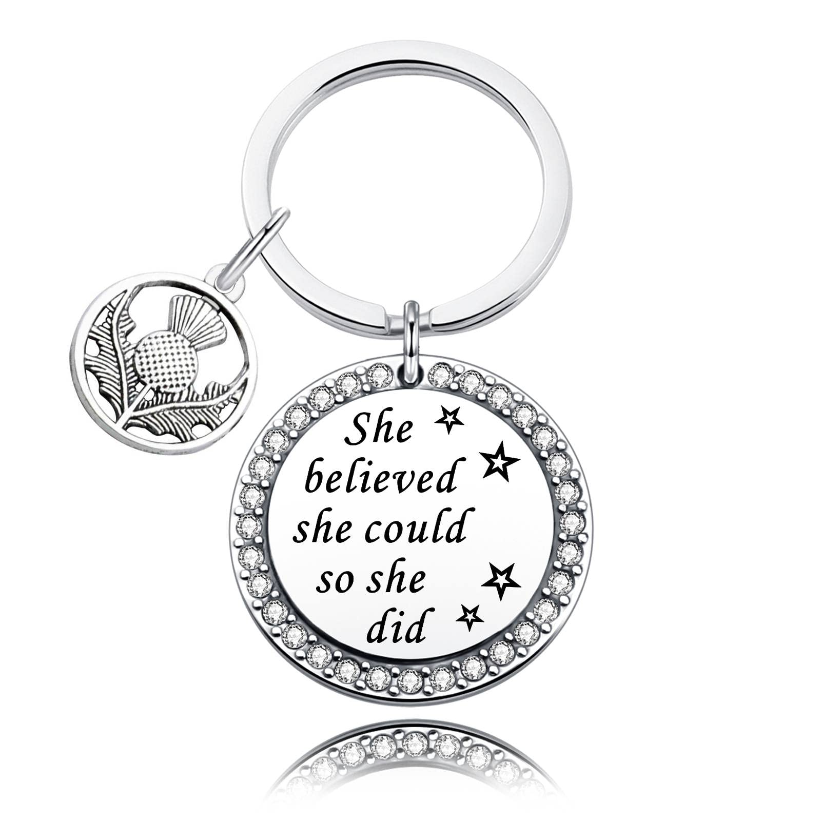 NC Outlander Keychain Outlander Inspired Jewelry She Believed She Could So She Did Keychain Outlander Fans Gift (Outlander KS)