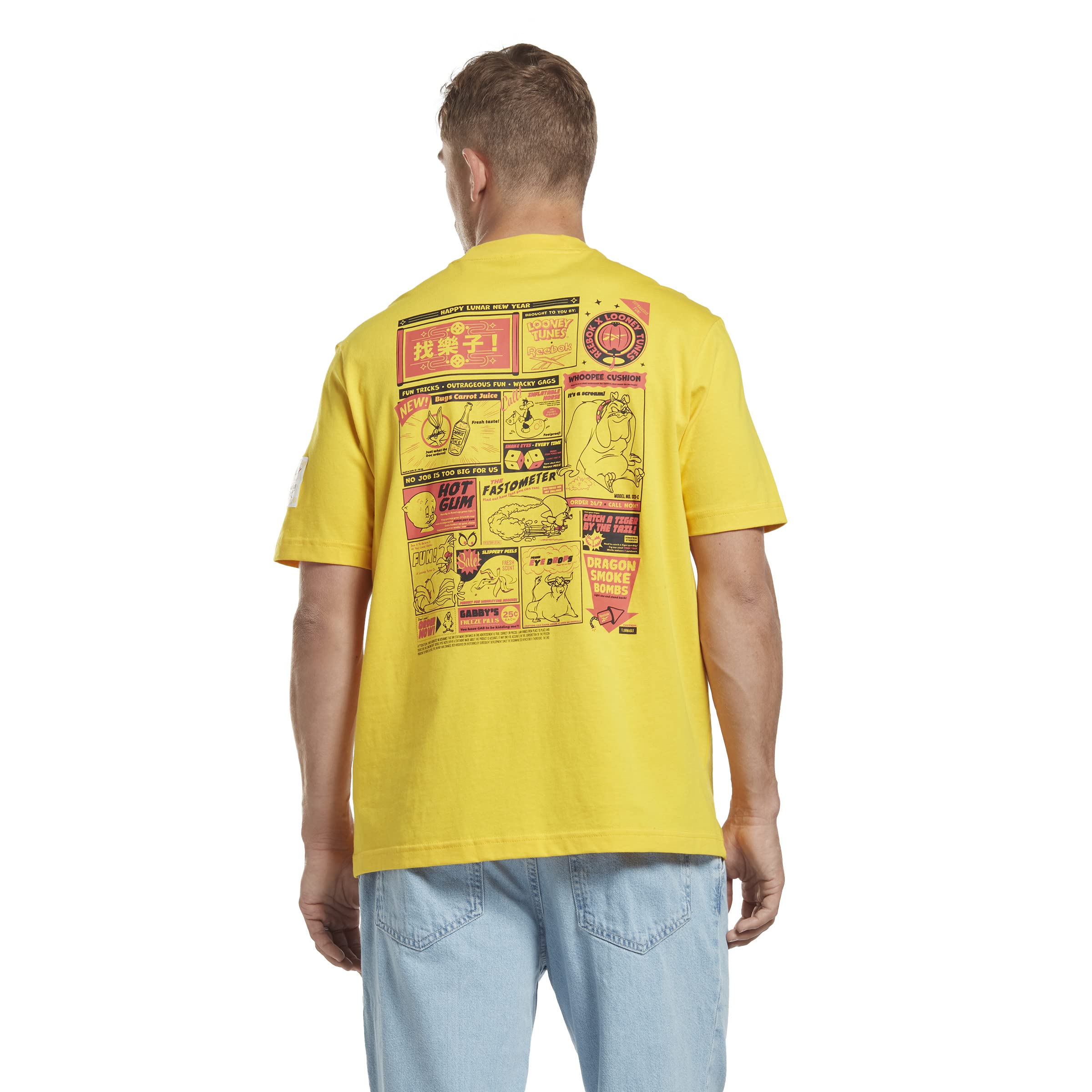 Reebok Standard Tee, Always Yellow/Looney Tunes Graphic, Large