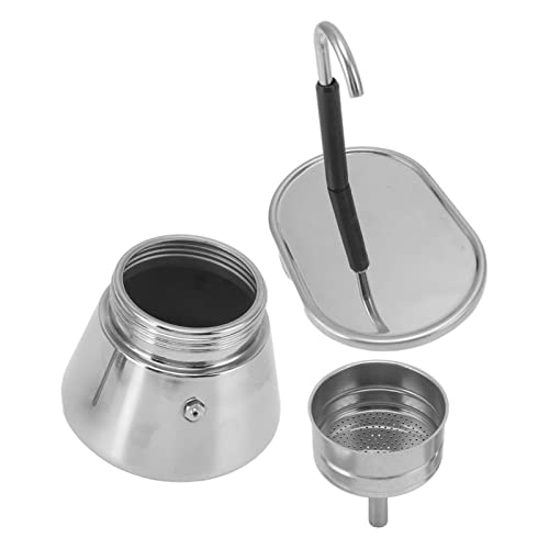 Stovetop Espresso Maker, Stainless Steel Single Spout Moka Pot, Italian Style DIY Large Capacity Light Weight Portable Coffee Maker, for Outdoor Camping