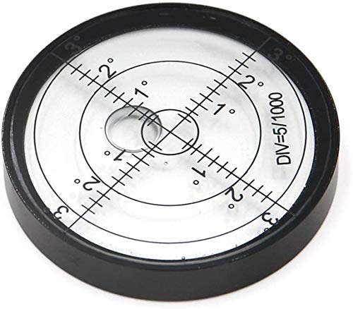 XMLEI Levels High Precision Round Bullseye Bubble Aluminium Case Bullseye Spirit Bubble Surface Level Round Inclinometers for Surveying Instruments and Tribrachs, Ø60mm,Accuracy 15'/2