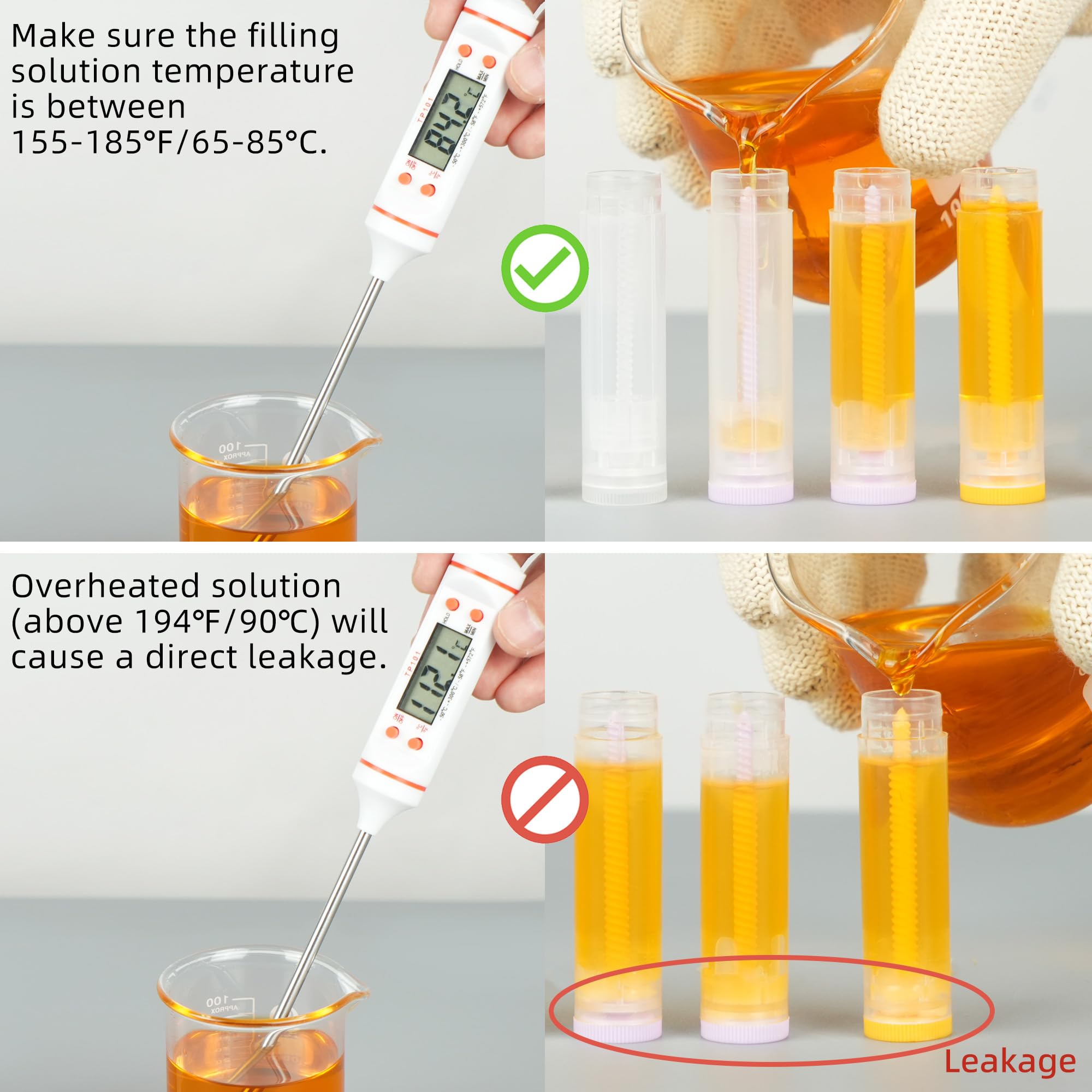 LotFancy Lip Balm tubes Empty, 60PCS 5.5ml (3/16 Oz), Clear Lip Balm Container Tubes with White Caps, BPA Free & Leak Free, Refillable