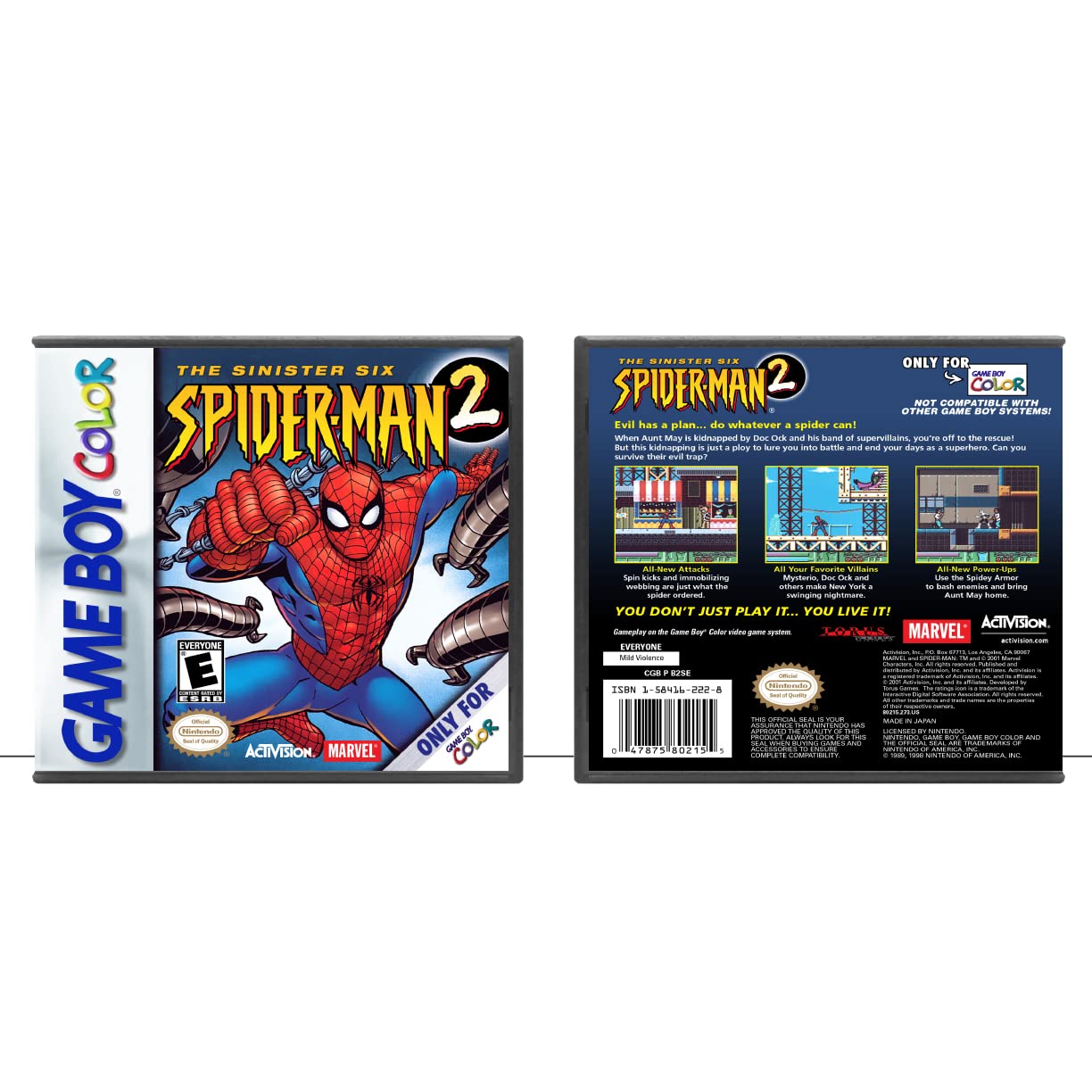 Spider-Man 2: The Sinister Six | (GBC) Game Boy Color - Game Case Only - No Game