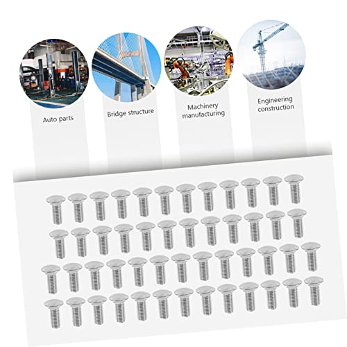 VILLCASE 50 Pcs Bolt Shelf Screws Accessories Round Head Screws Anti- Screws Stainless Steel Carriage Washer