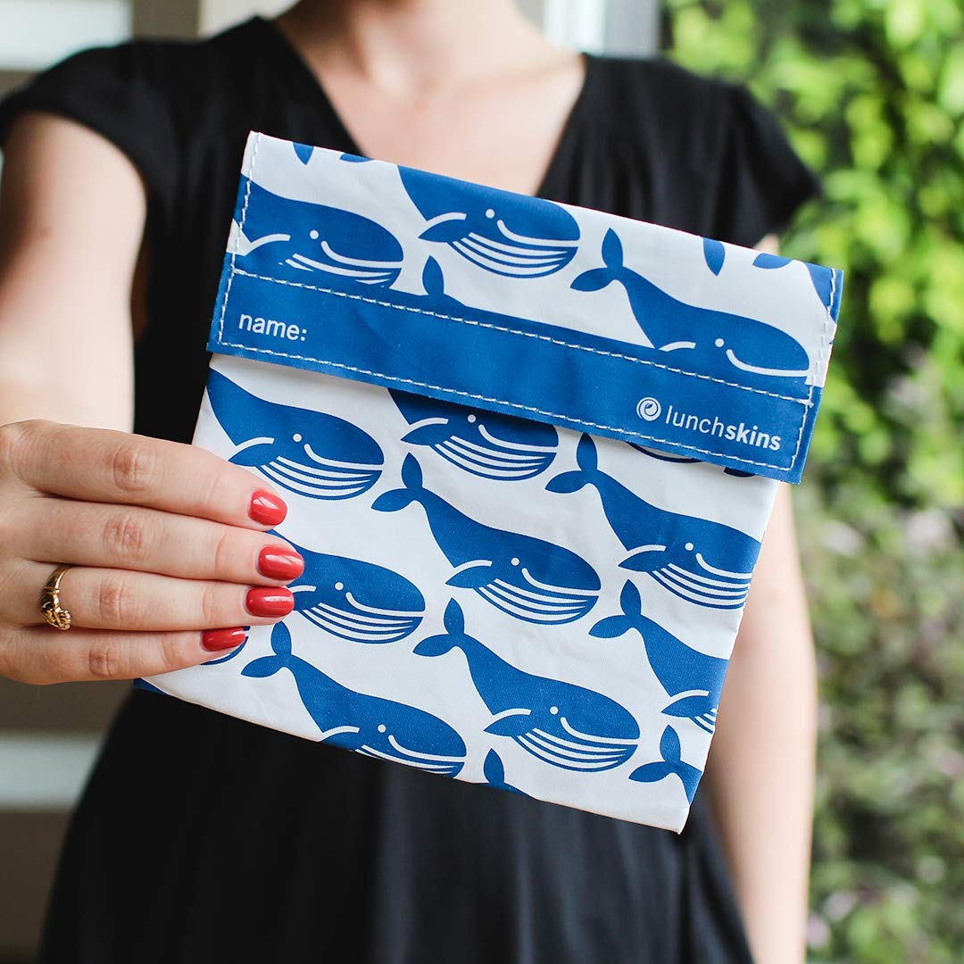 Lunchskins Reusable Sandwich Food Storage Bag (Blue Whale)