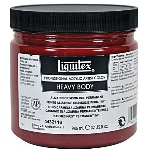 Liquitex Professional Heavy Body Acrylic Paint, 32-oz (946ml) Jar, Alizarin Crimson Hue, Permanent