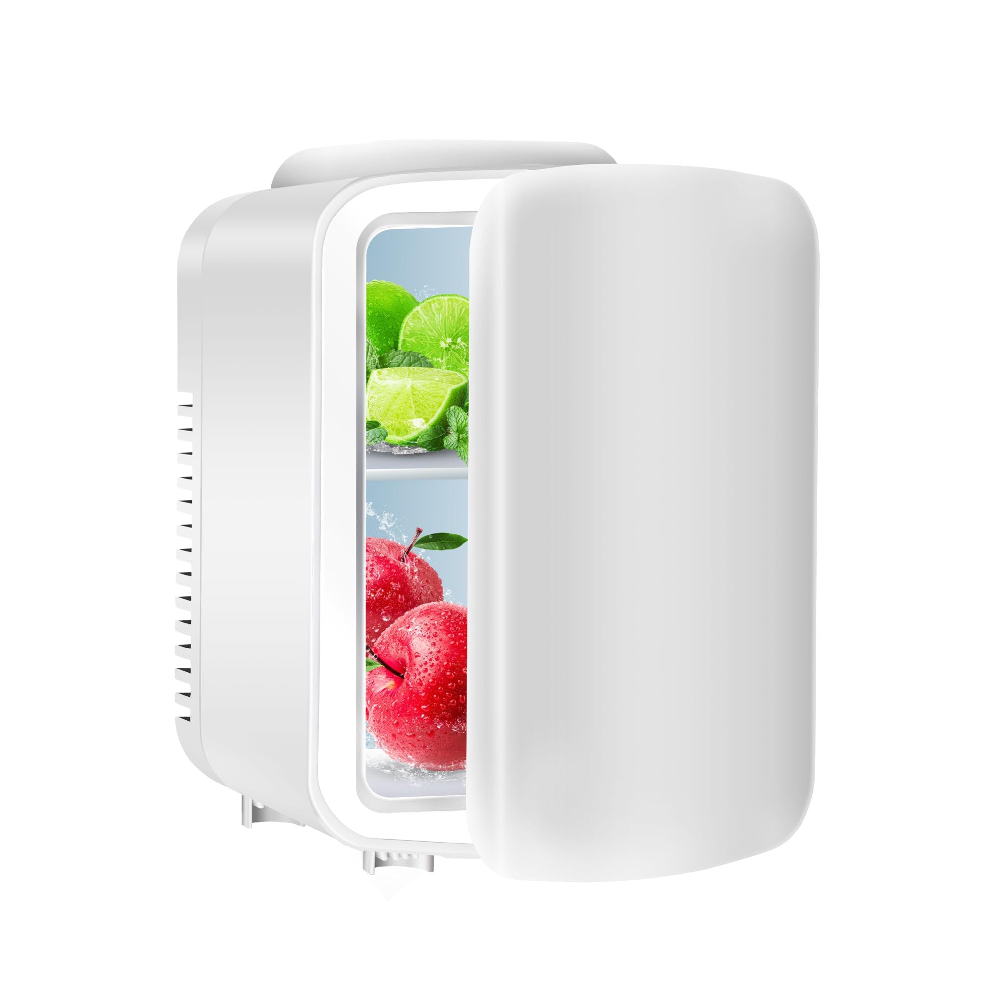 Mini Fridge, 4L/6 Can Portable Cooler & Warmer Freon-Free Small Refrigerator Provide Compact Storage for Skincare, Beverage, Food, Cosmetics, White as Pic