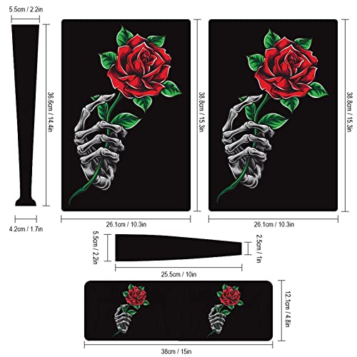 Skeleton Hand Holding Rose Full Protective Skin Cover Design Wrap Decal Sticker Compatible with PS5 Digital Edition Console and Controller