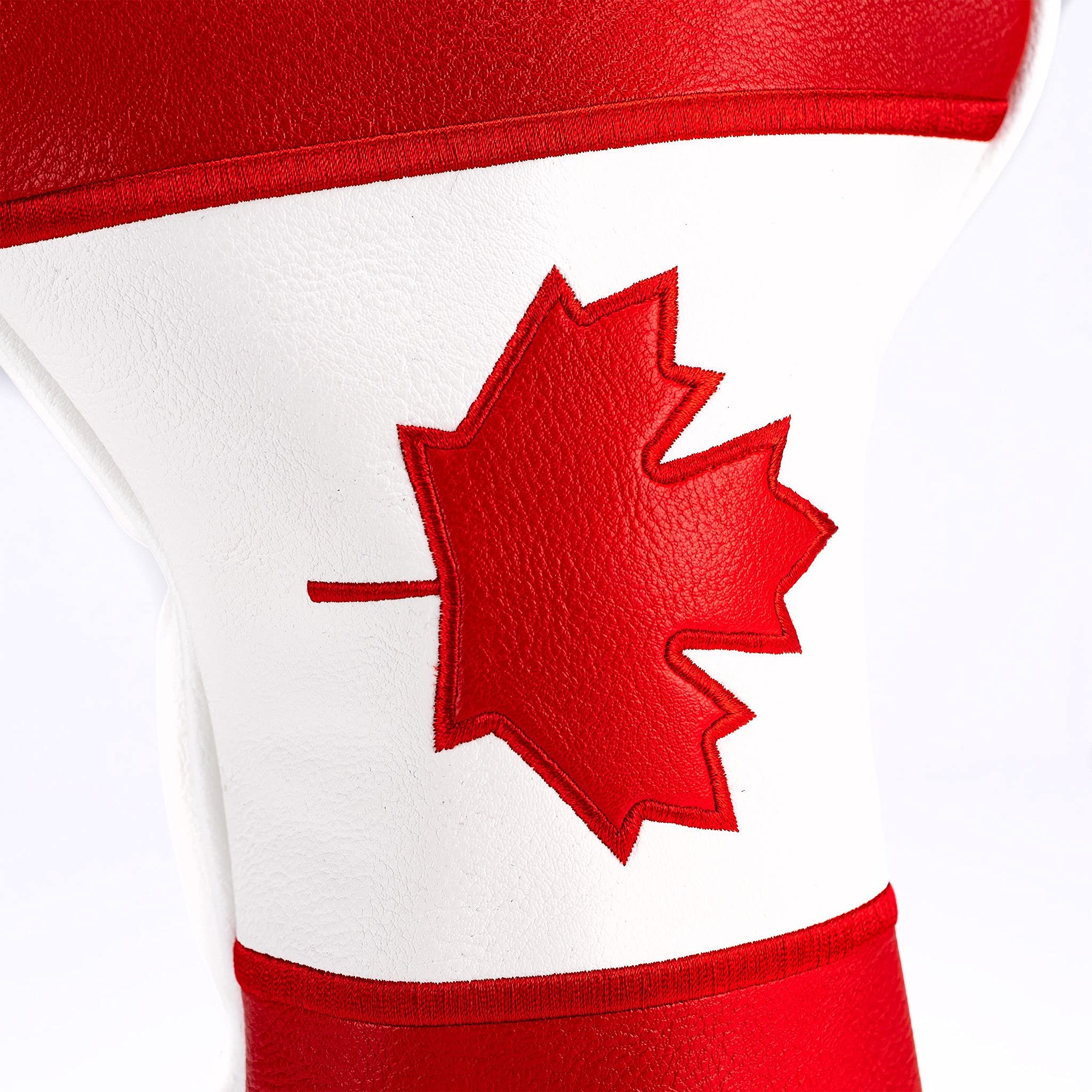 Pins & Aces Canada Head Cover - Premium, Hand-Made Leather, Headcover - Maple Leaf Styled, Tour Quality Golf Club Cover - Style and Customize Your Golf Bag (Driver)